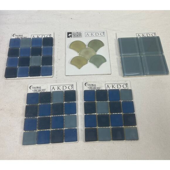 AKDO | Art | Lot Of 5 Akdo 78 2 Caspian Blue Frosted Glass Tile Sample ...